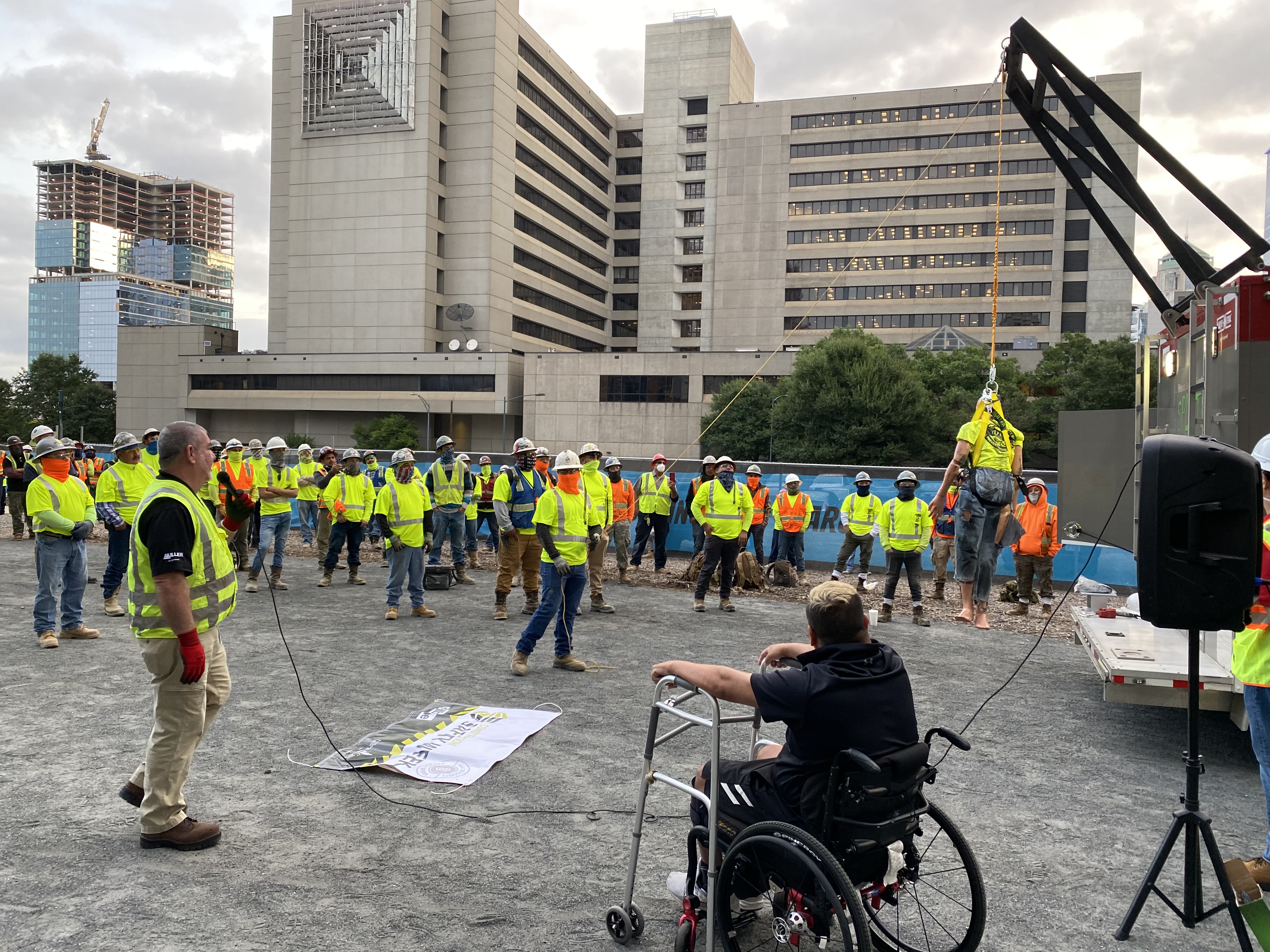 Gilbane held a fall protection training/demo by Miller Fall Protection ...